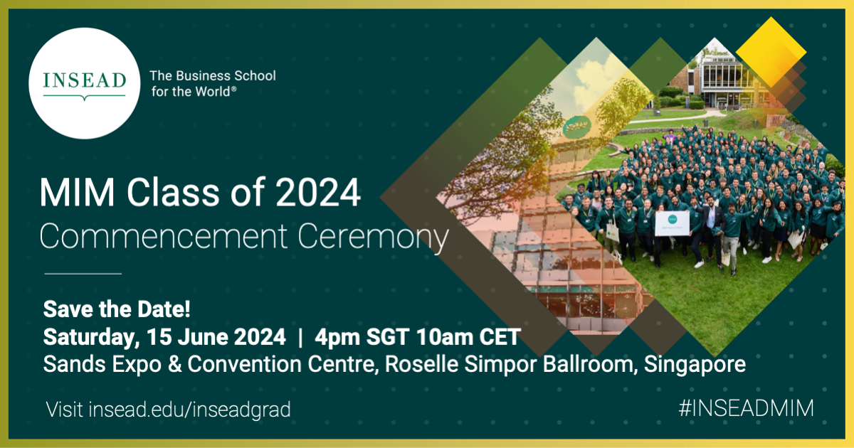 Commencement Ceremony | MIM Class of 2024 | INSEAD