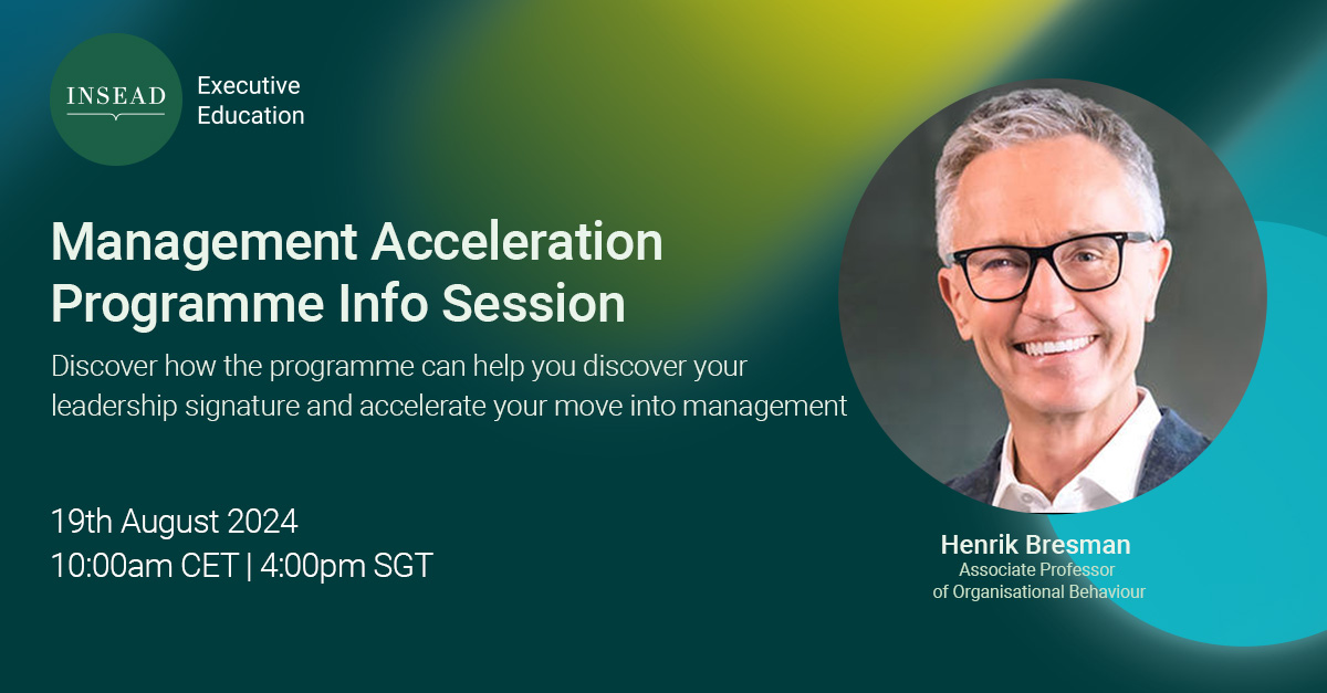 Management Acceleration Programme - For Emerging Leaders | INSEAD