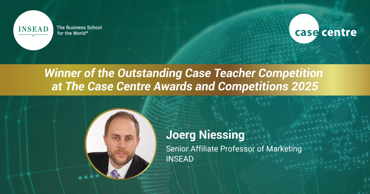 INSEAD Professor Joerg Niessing wins Outstanding Case Teacher